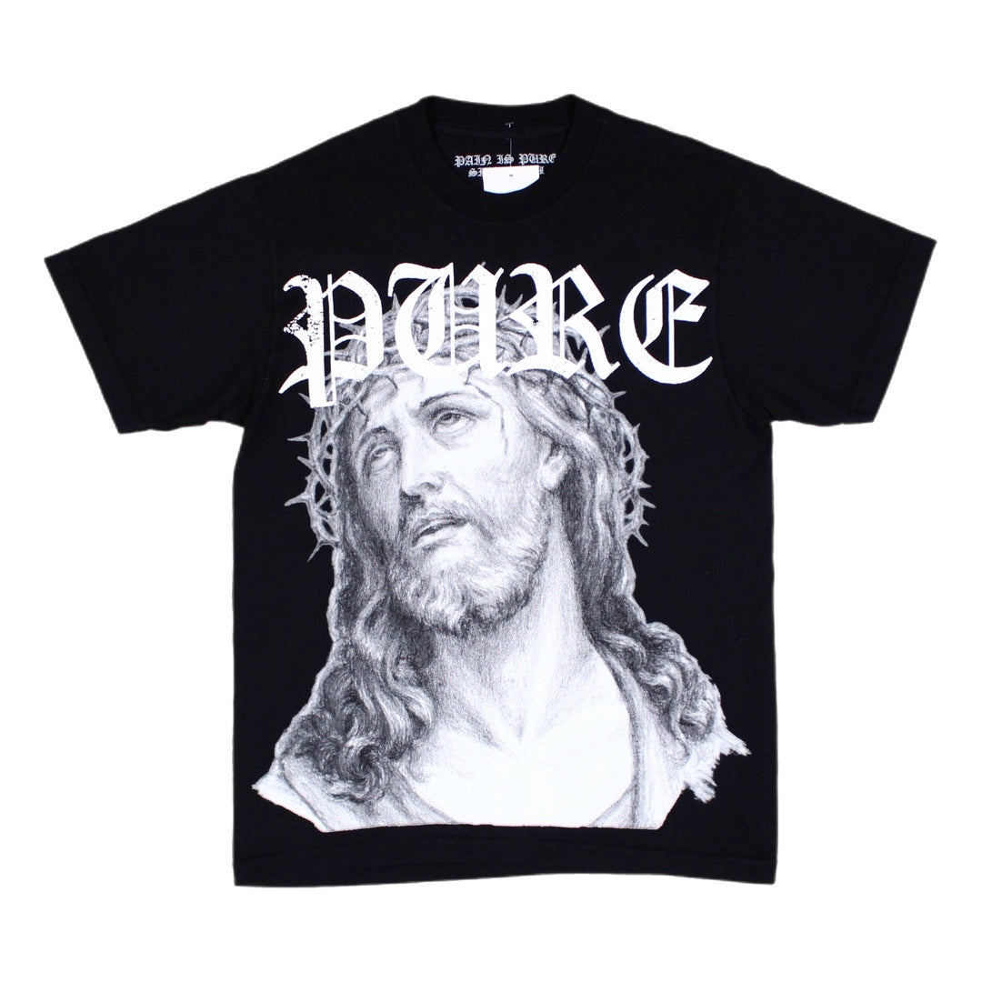 PAIN IS PURE JESUS PSALM 34:18 TEE BLACK/WHITE – Upper Level 916